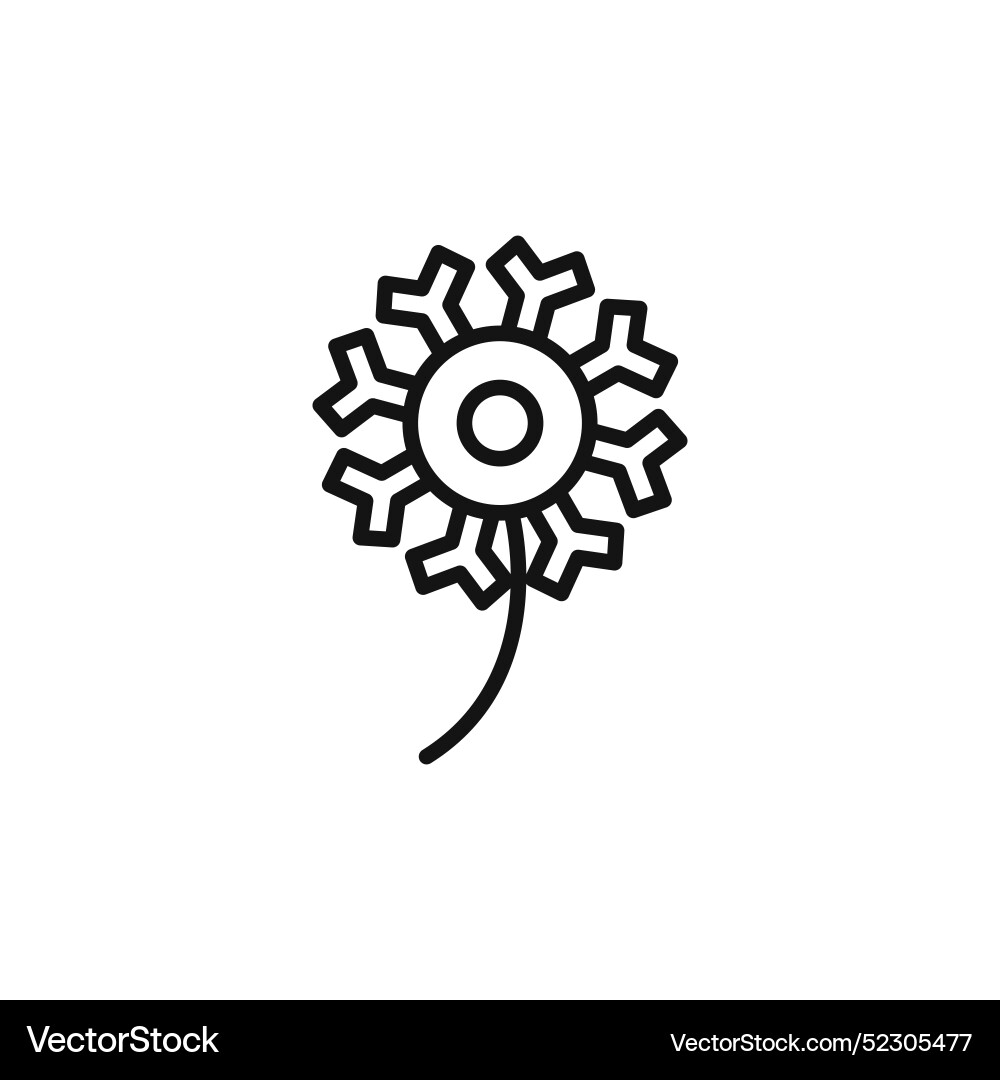Dandelion icon outline collection in black Vector Image