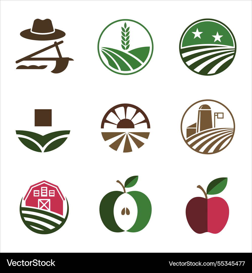Farming icon agriculture icons Royalty Free Vector Image
