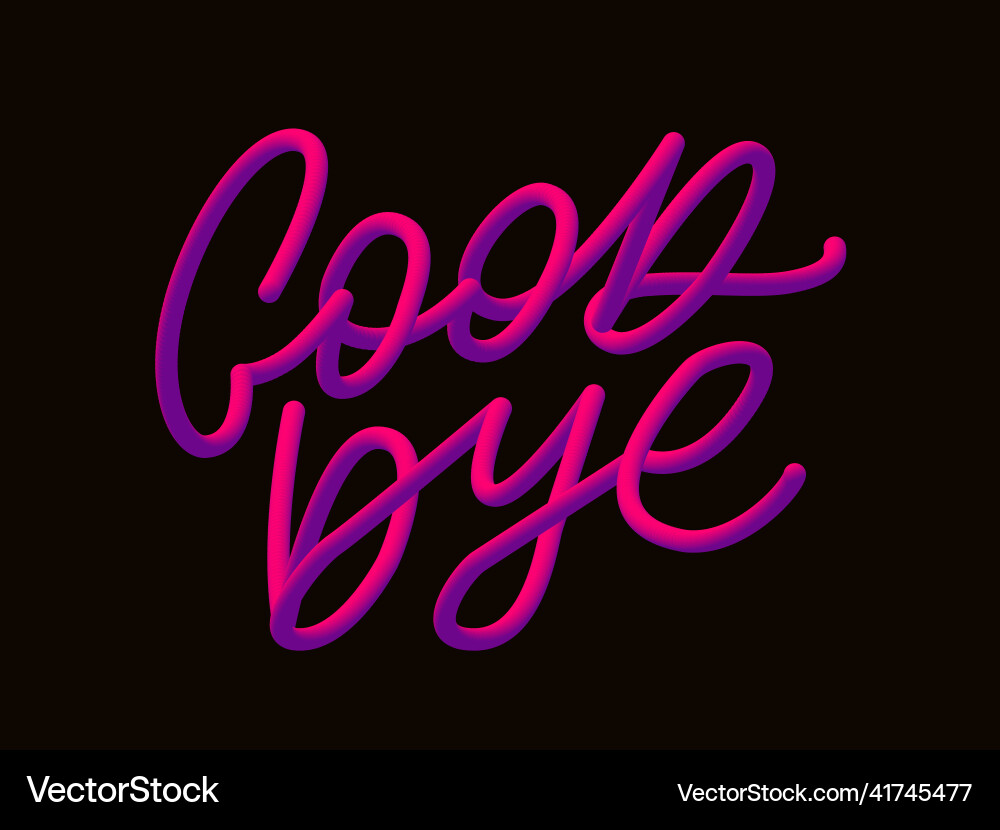 Good bye calligraphic lettering on yellow blot Vector Image
