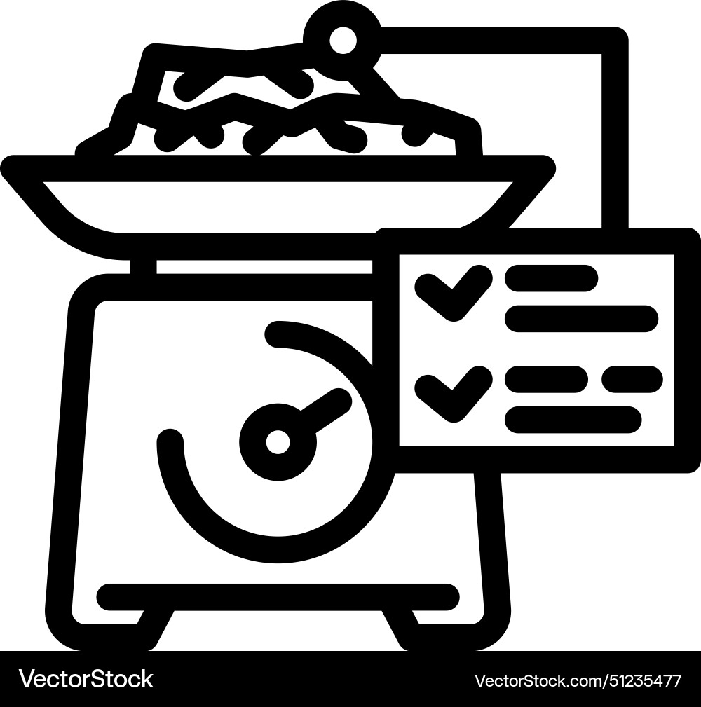 Metal recycling waste sorting line icon Royalty Free Vector