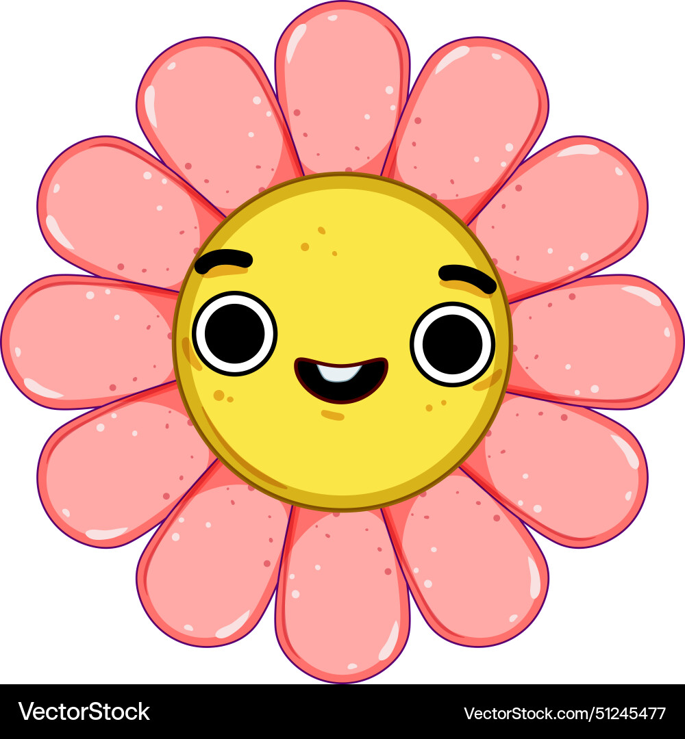 Trendy flower character cartoon Royalty Free Vector Image