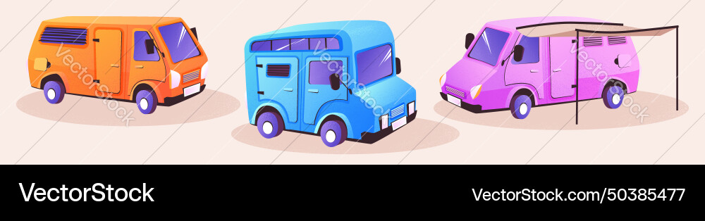 Van camper for summertime recreational vacation Vector Image