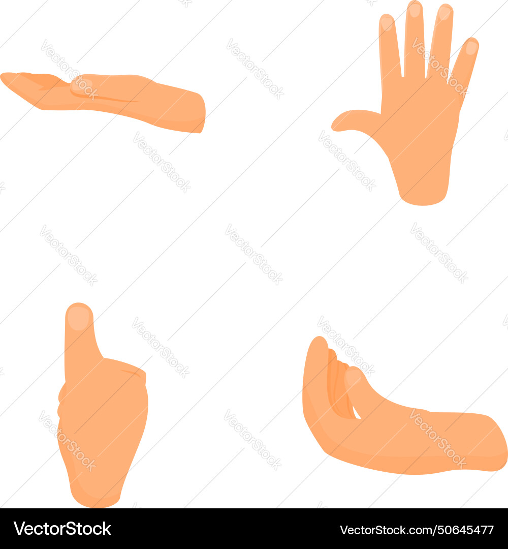 Various gesture icons set cartoon Royalty Free Vector Image