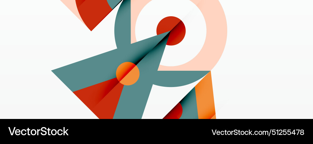 A colorful geometric shape with red circle Vector Image