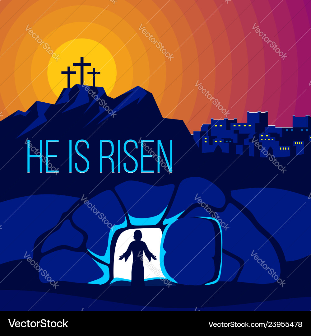 Easter Resurrection Scene Royalty Free Vector Image