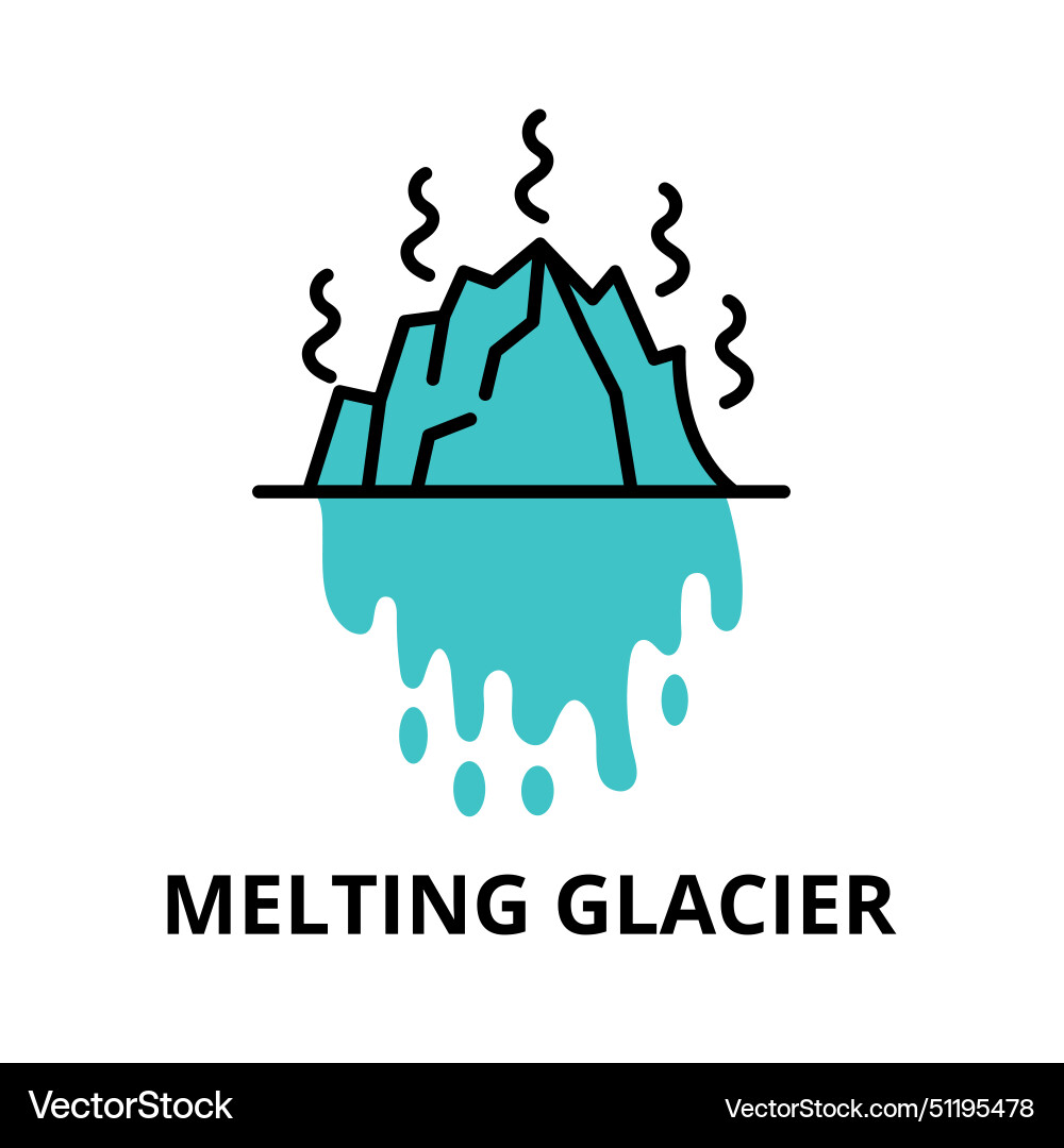 Infographic concept of melting glacier Royalty Free Vector