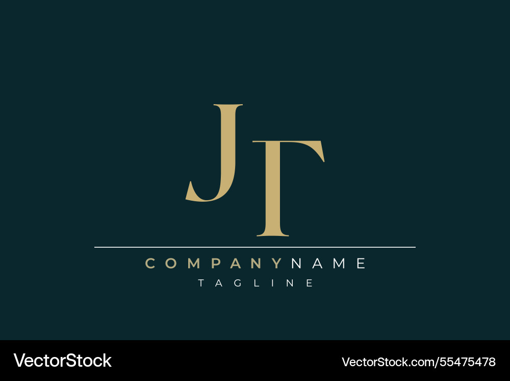Jt abstract logo design Royalty Free Vector Image