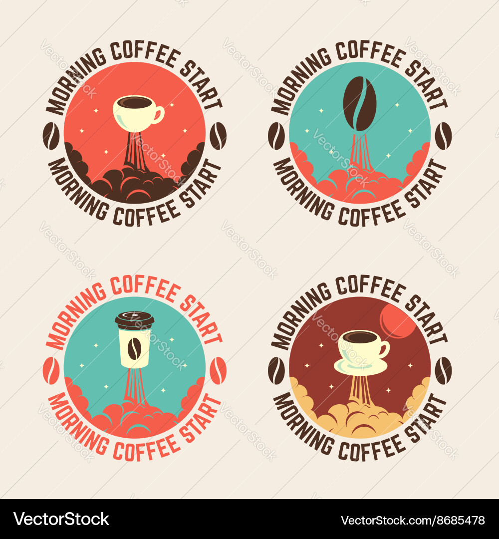Morning coffee start Royalty Free Vector Image