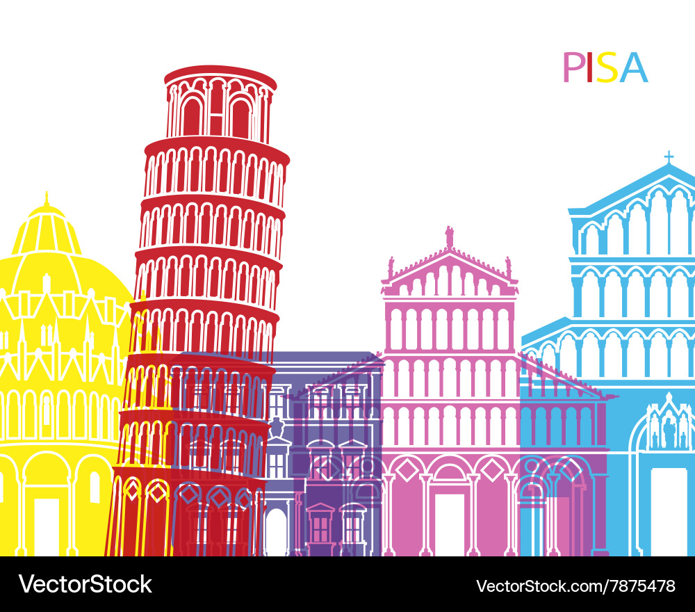 Pisa skyline pop Royalty Free Vector Image - VectorStock