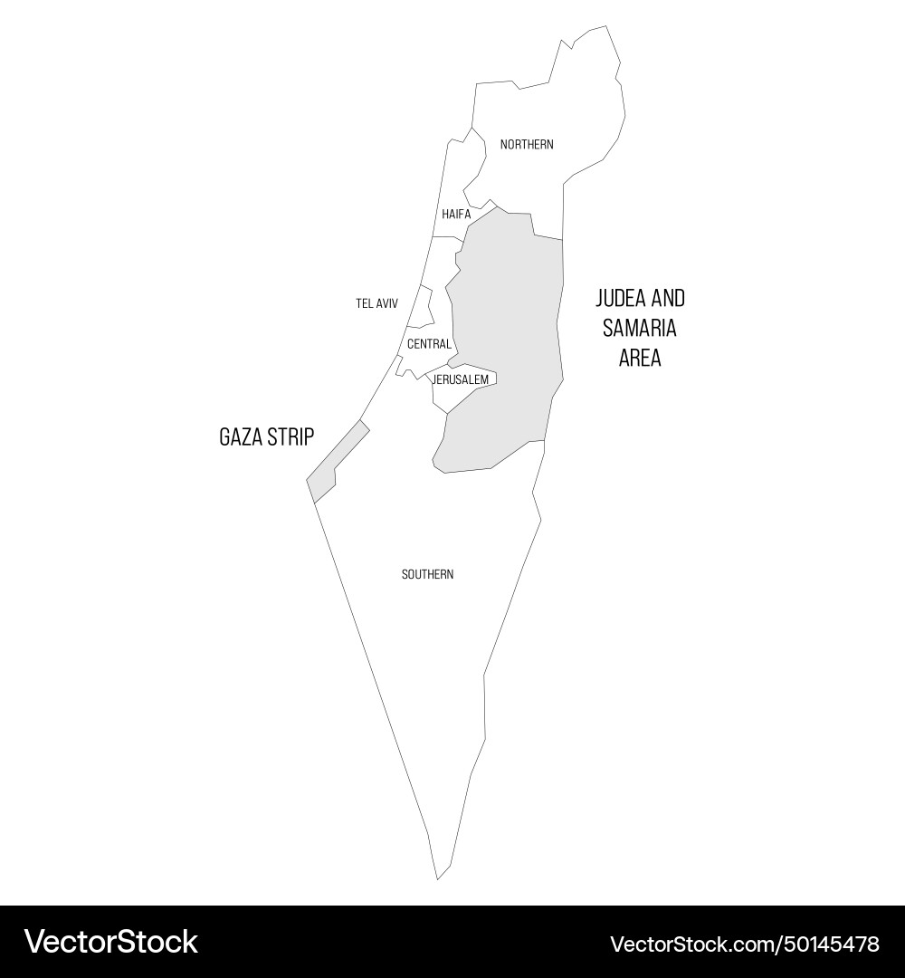 Political map of israel Royalty Free Vector Image