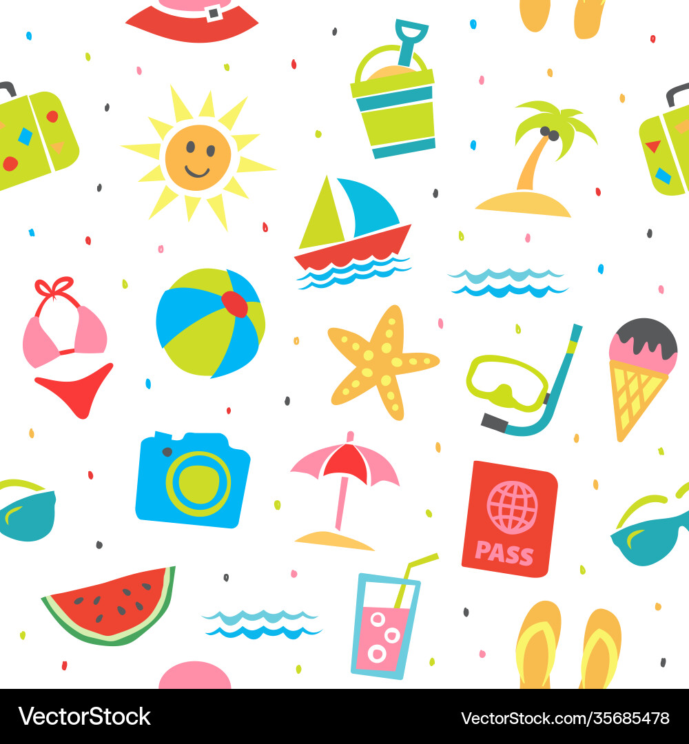 Summer seamless pattern background Royalty Free Vector Image