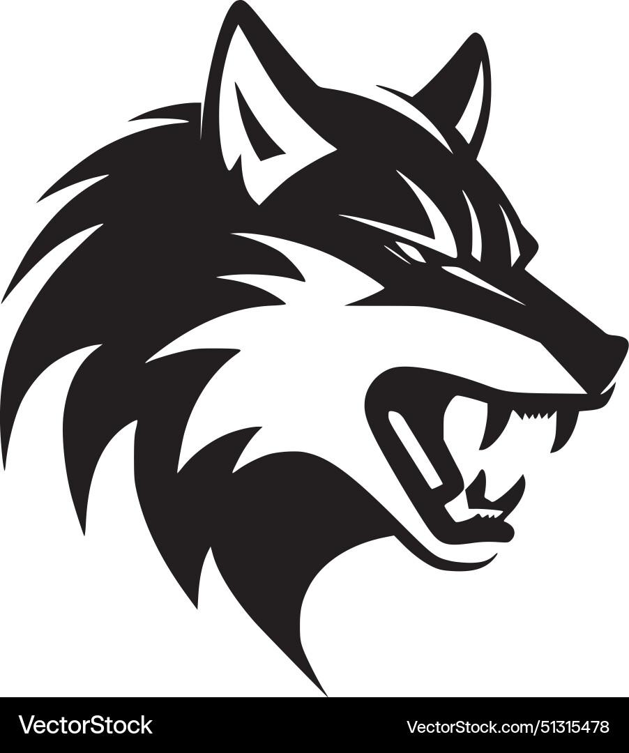 Wolf - minimalist and flat logo Royalty Free Vector Image