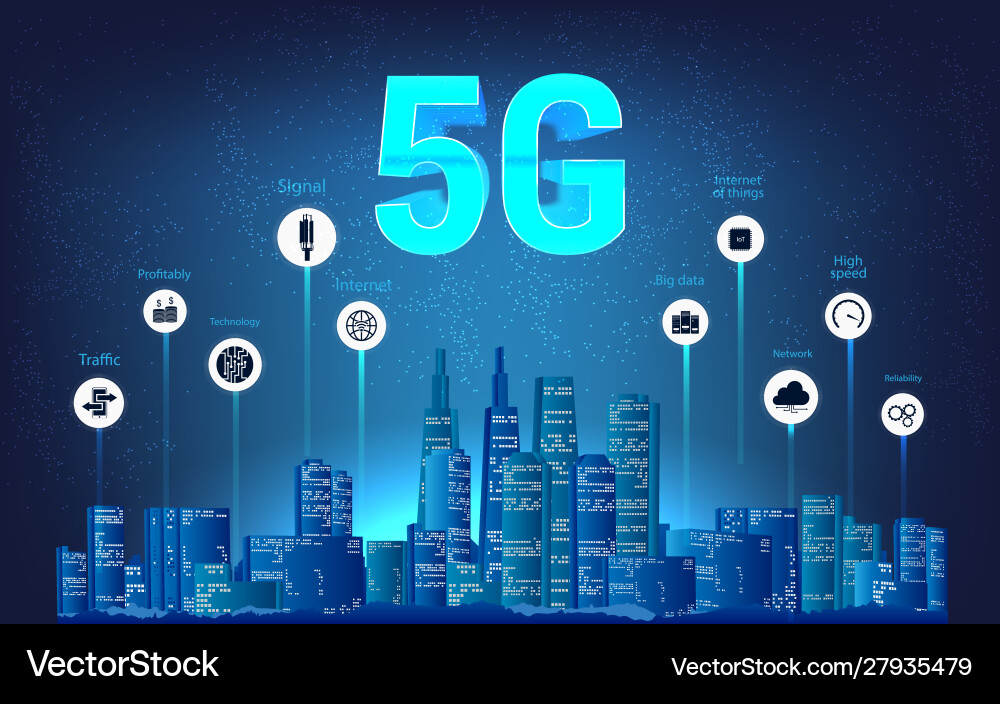 5g wireless internet wi-fi connection Royalty Free Vector