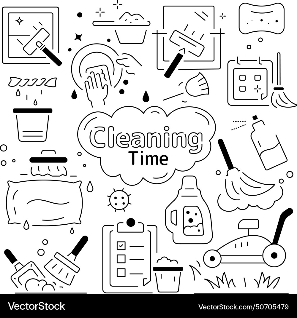 Cleaning time Royalty Free Vector Image - VectorStock