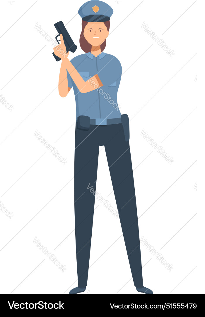 Female Us Police Officer Cartoon Vector Clipart
