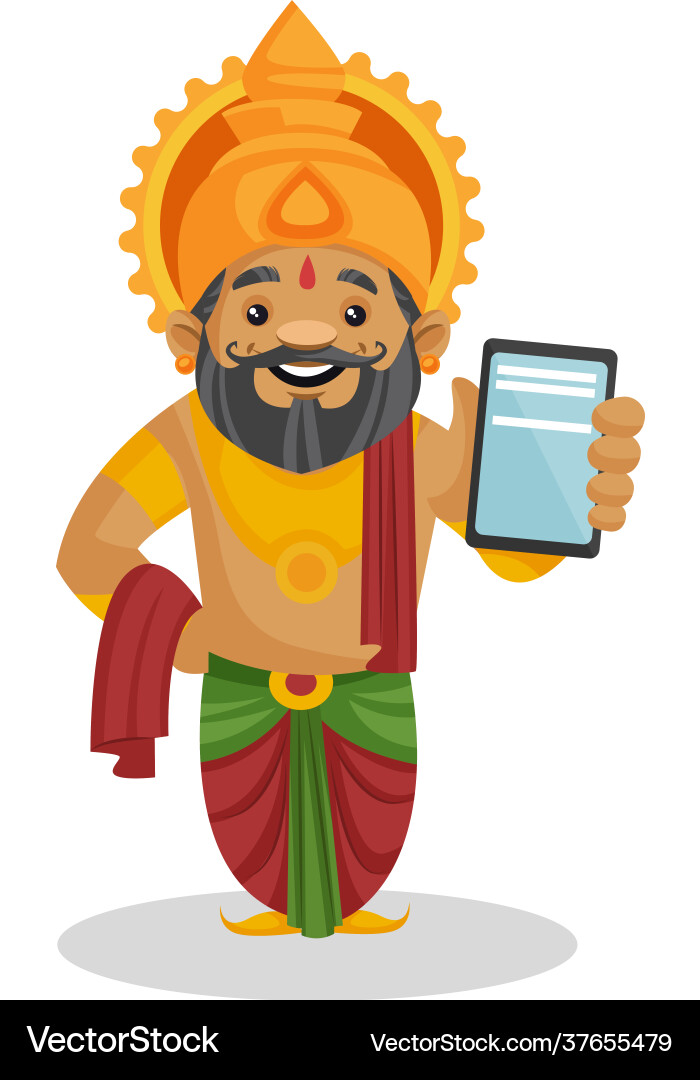 King dasaratha cartoon character Royalty Free Vector Image