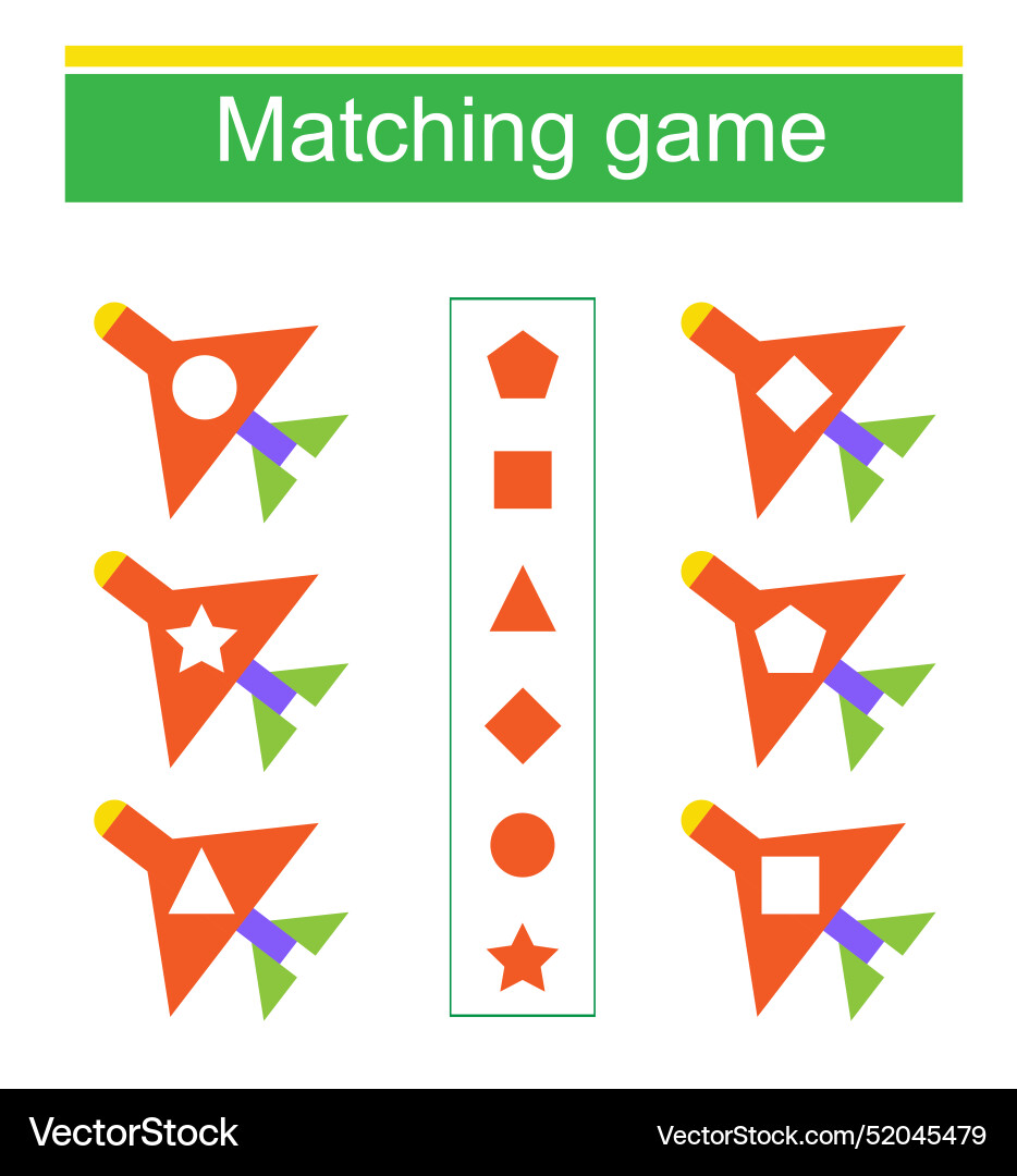 Matching game task for the development Royalty Free Vector
