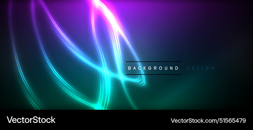 Neon glowing circle rays light round lines in the Vector Image