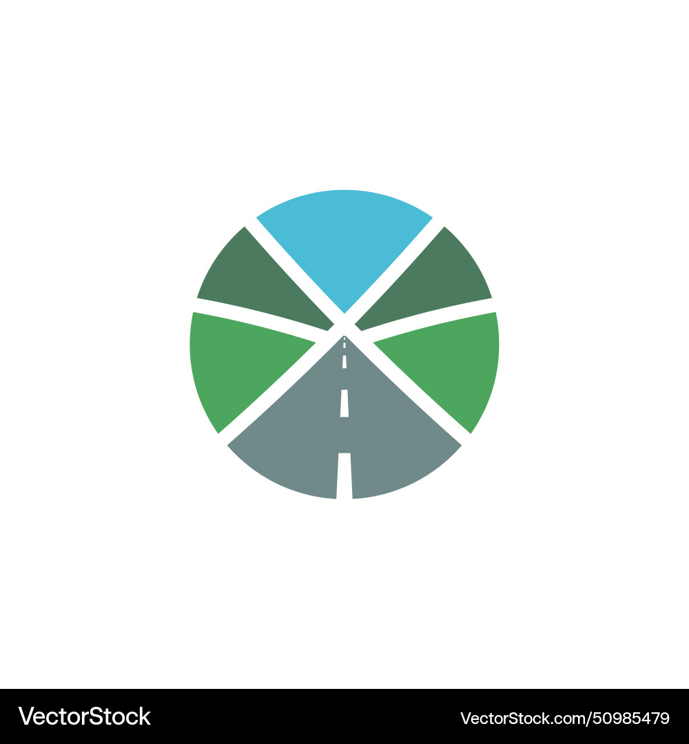 Oval road logo highway icon Royalty Free Vector Image
