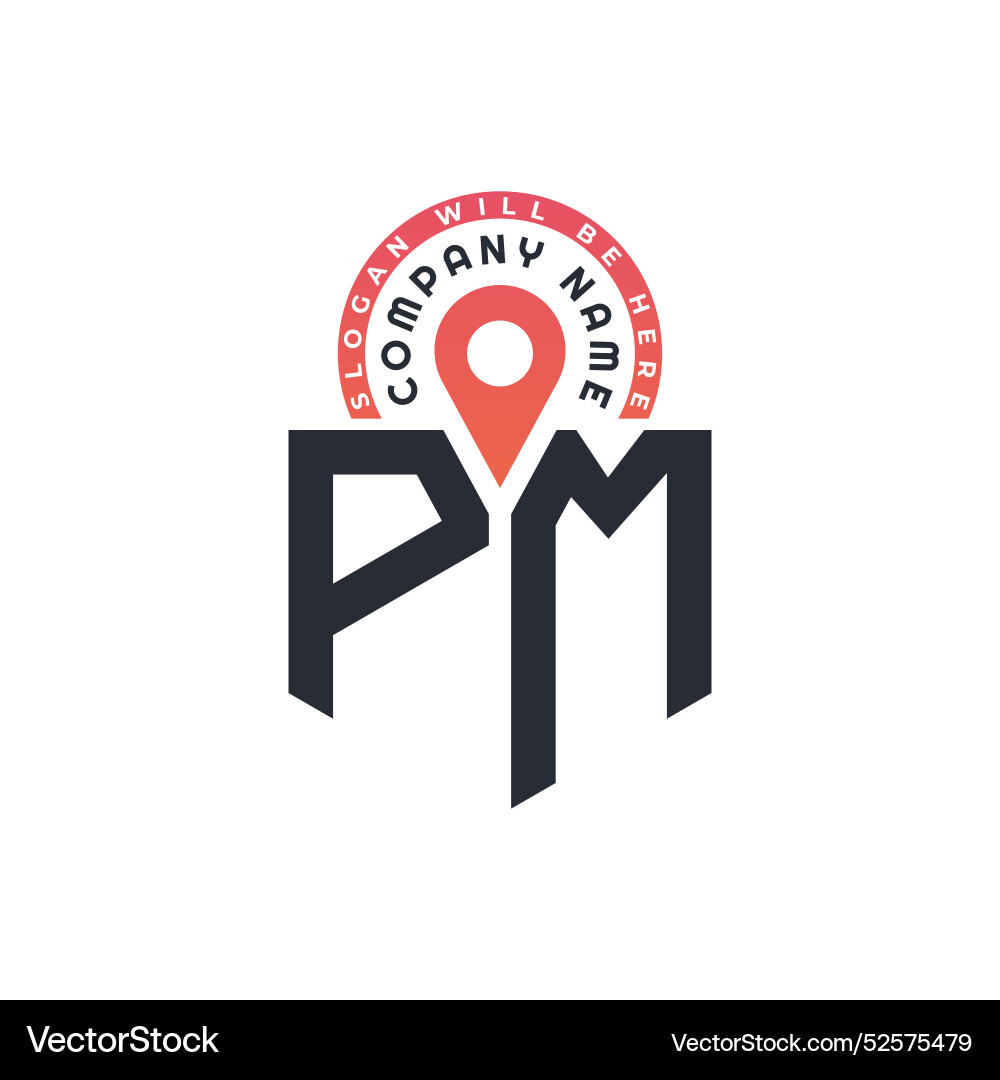 Pm location logo design for human resources Vector Image