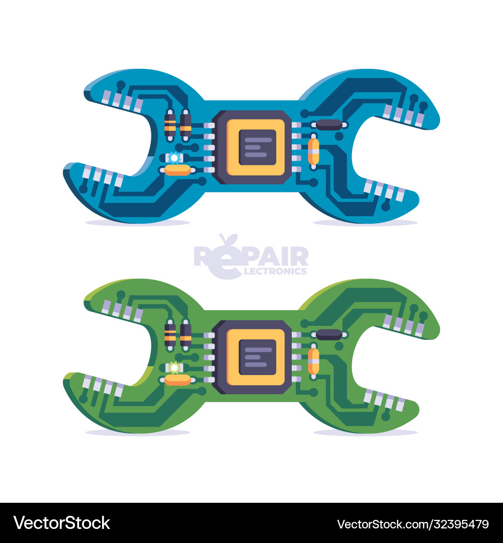Repair electronic service workshop station Vector Image
