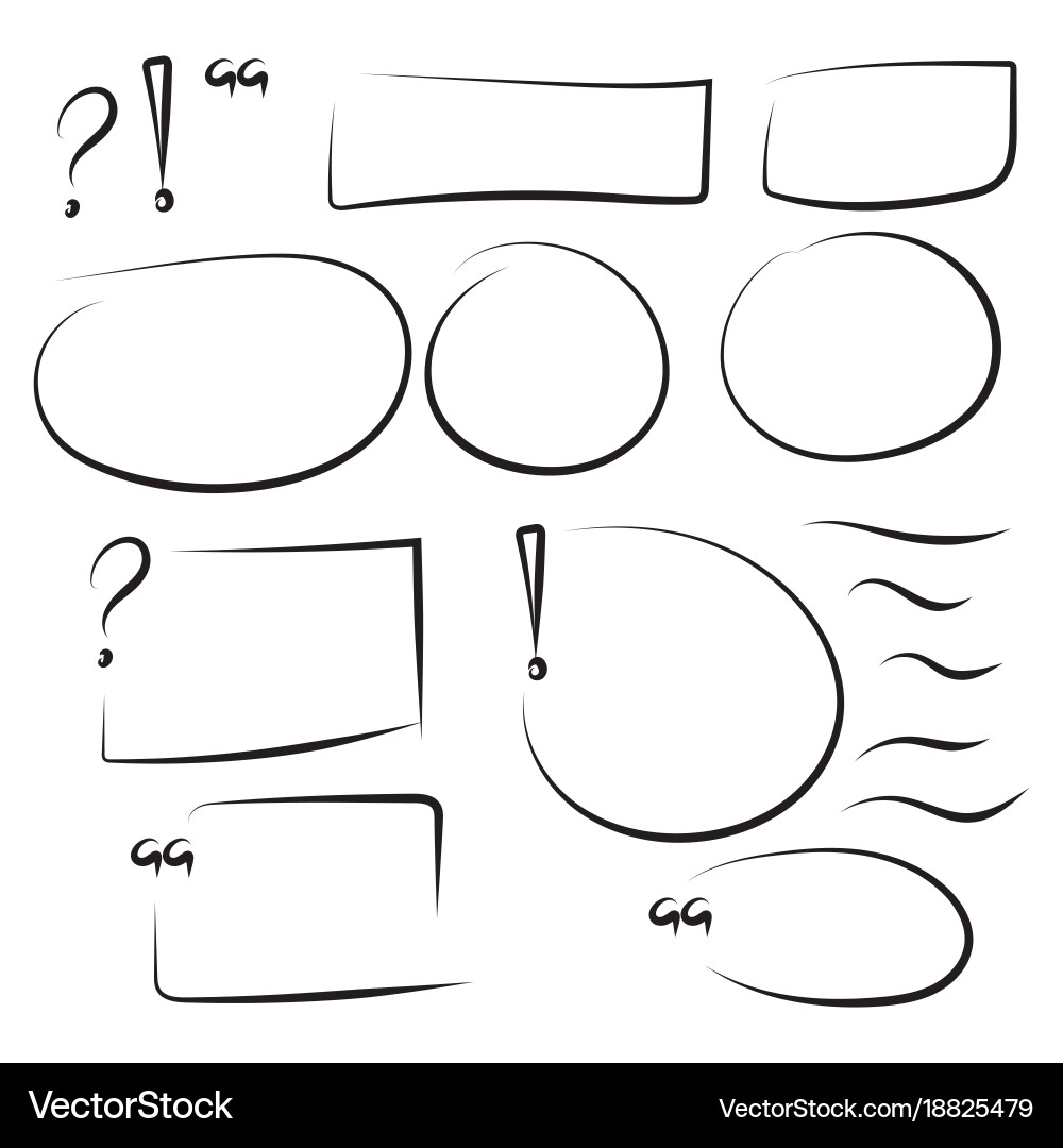 Set hand drawn rectangle Royalty Free Vector Image