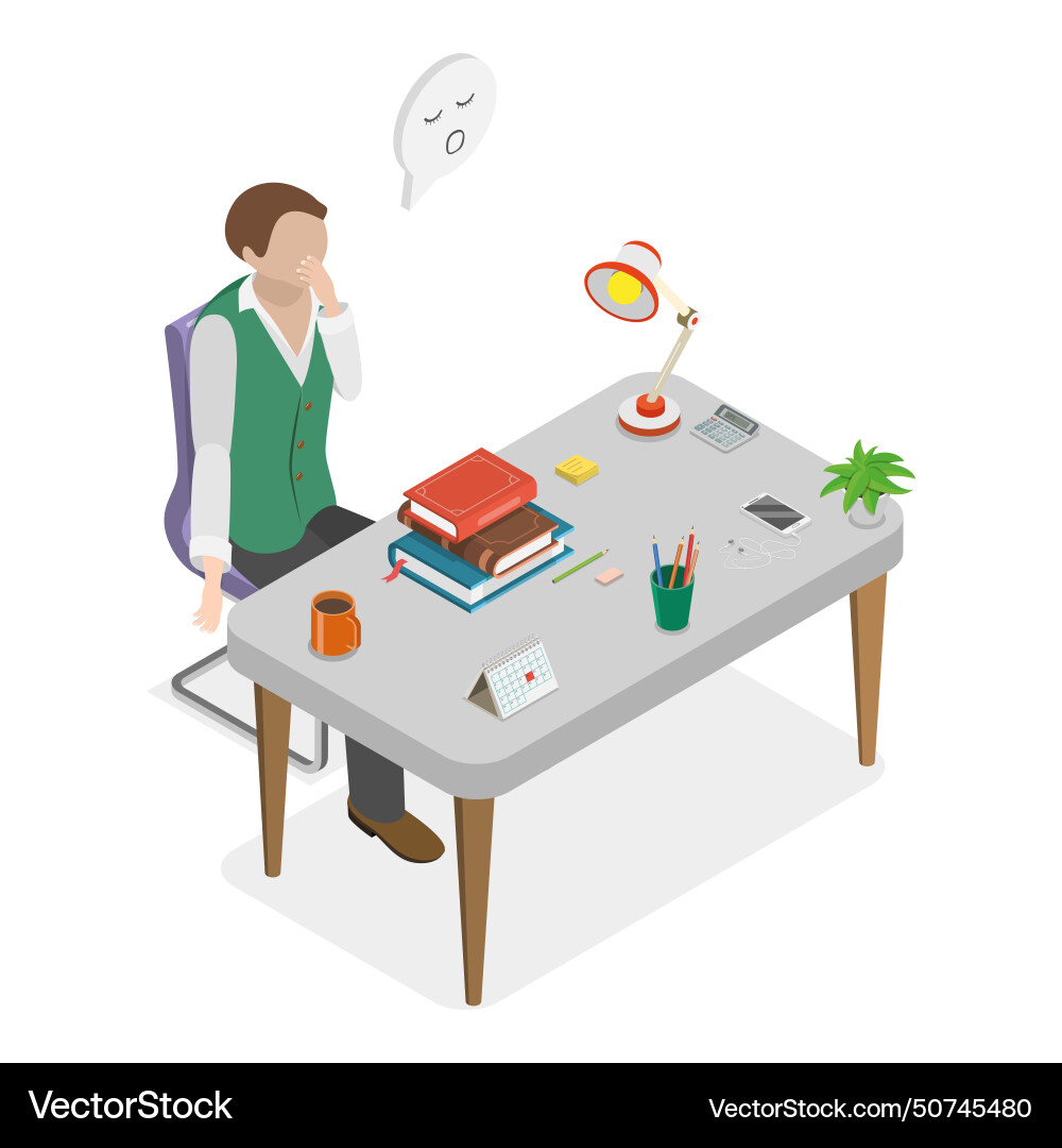 3d isometric flat of boring Royalty Free Vector Image