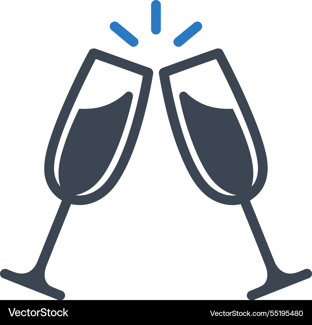 Champagne glass toast icon Royalty Free Vector Image