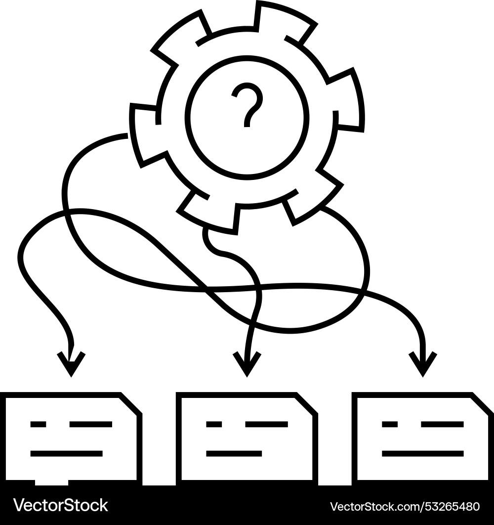 Decision support analyst line icon Royalty Free Vector Image
