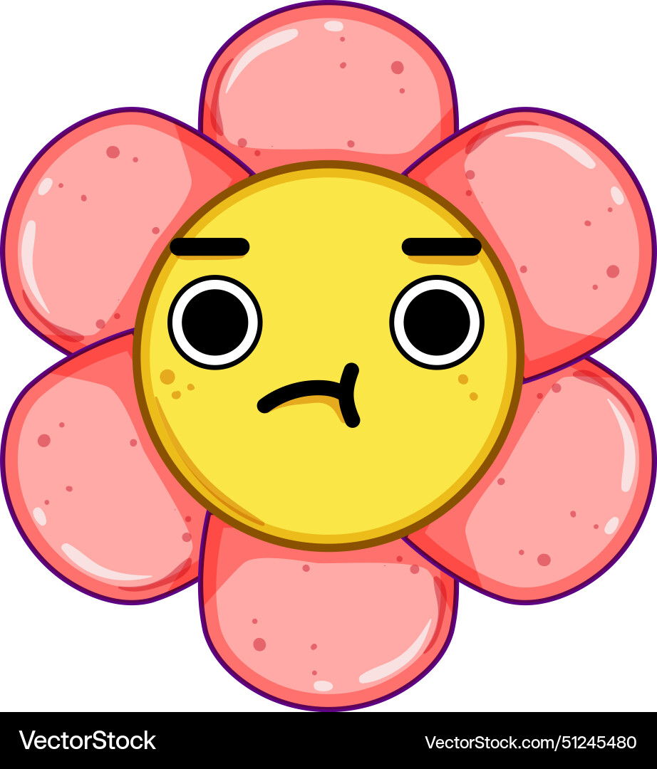 Floral flower character cartoon Royalty Free Vector Image