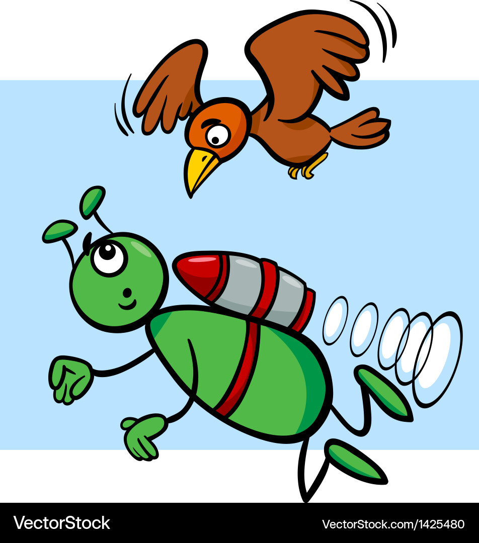 Flying alien cartoon Royalty Free Vector Image