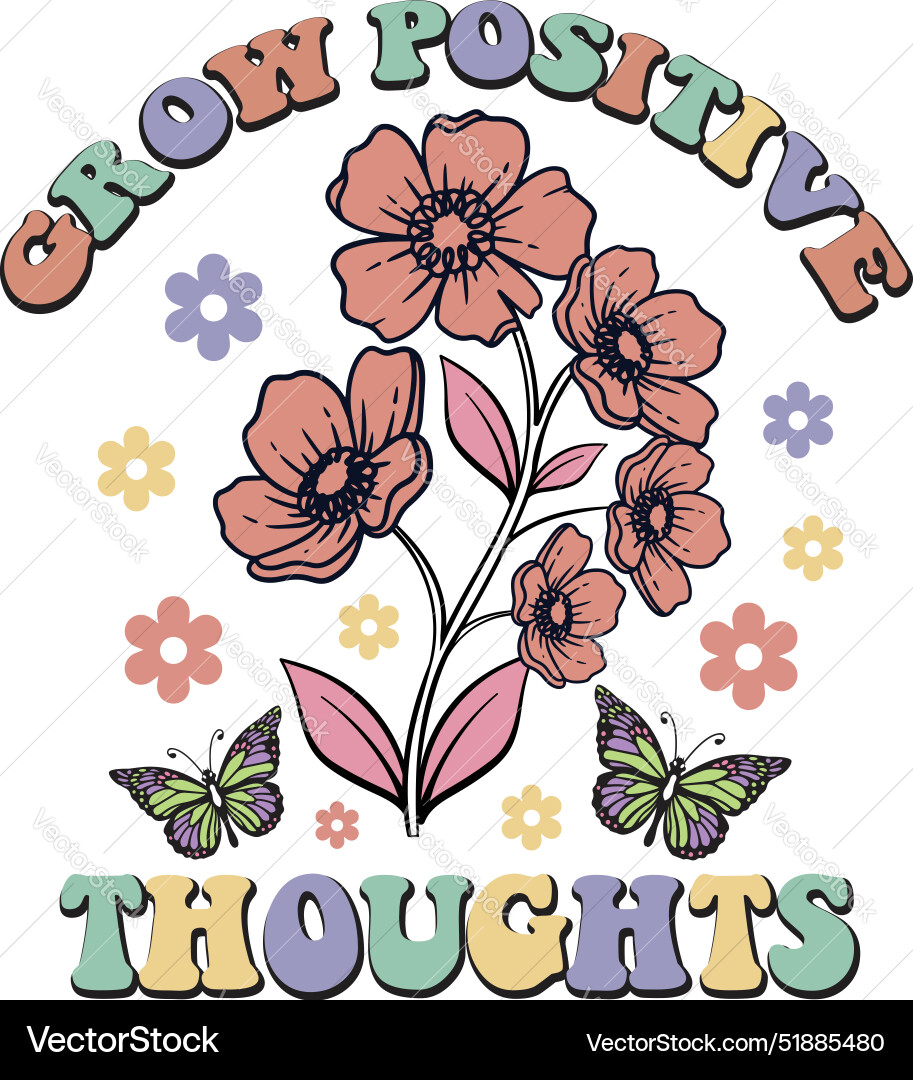 Grow positive thoughts svg mental Royalty Free Vector Image