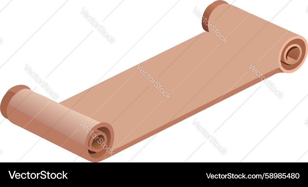Isometric Scroll Roll Beige – Royalty-Free Vector | VectorStock