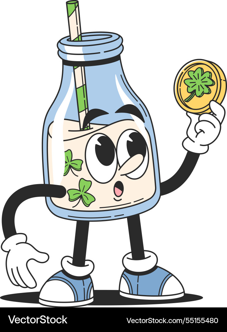 Milkshake traditional patrick day character Vector Image