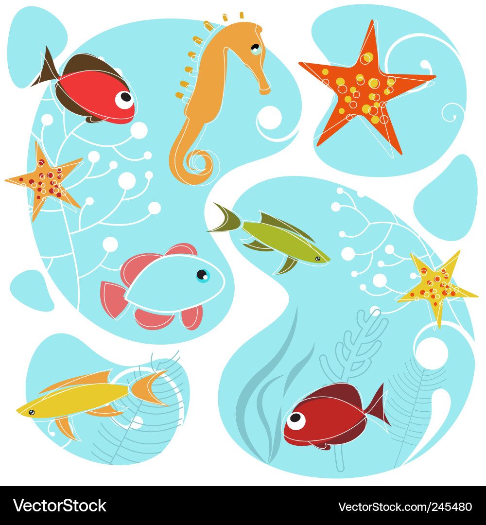 Sea life design Royalty Free Vector Image - VectorStock