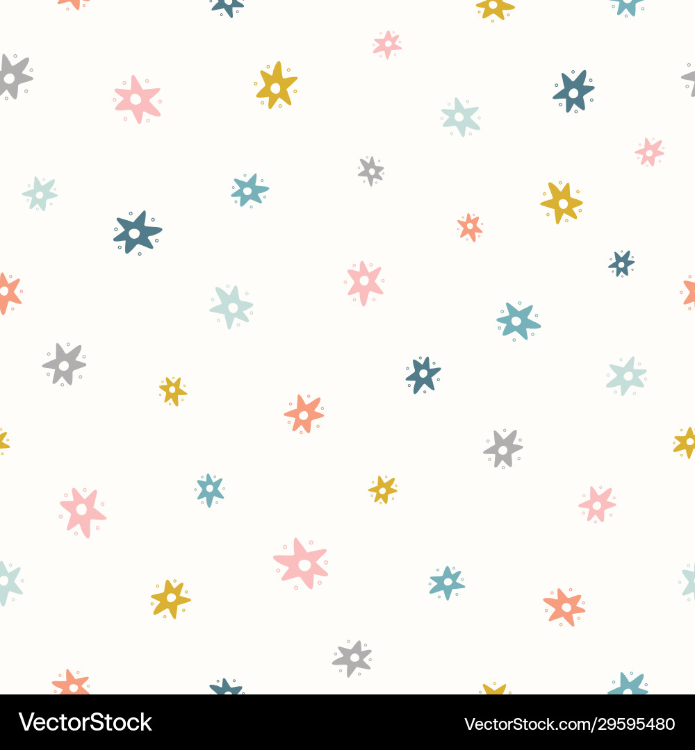 Star pattern background cute repeat design Vector Image