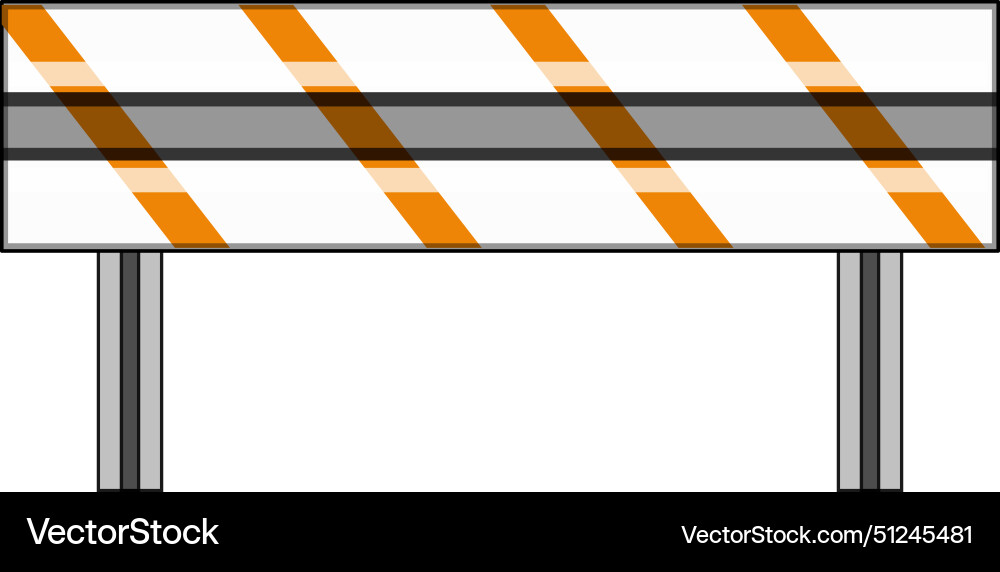 Barrier guard rails cartoon Royalty Free Vector Image