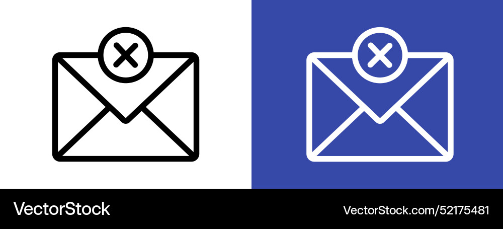 Close mail logo sign set outline Royalty Free Vector Image