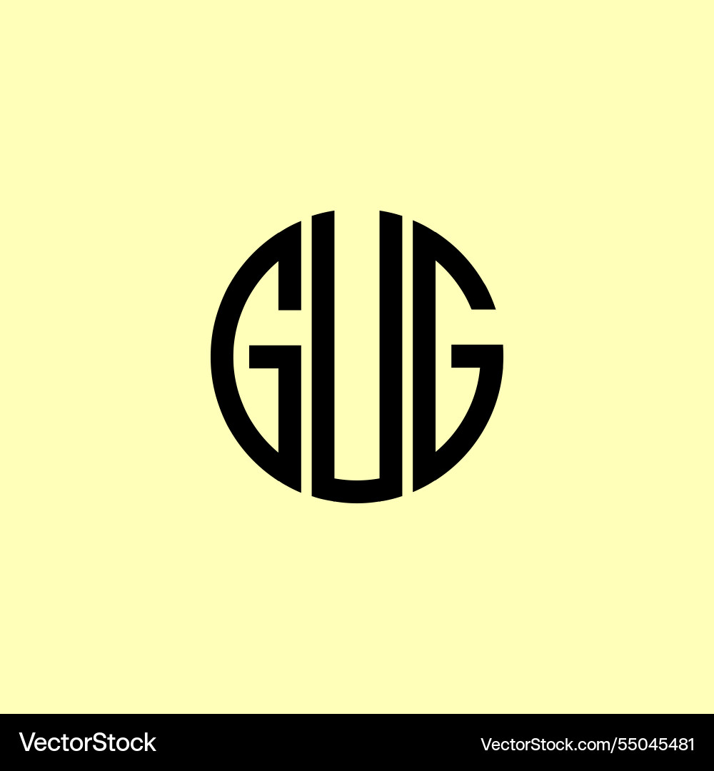 Creative rounded initial letters gug logo Vector Image