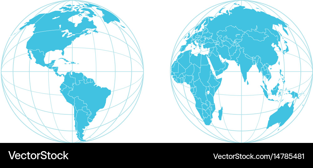 Earth semisphere template isolated on white Vector Image