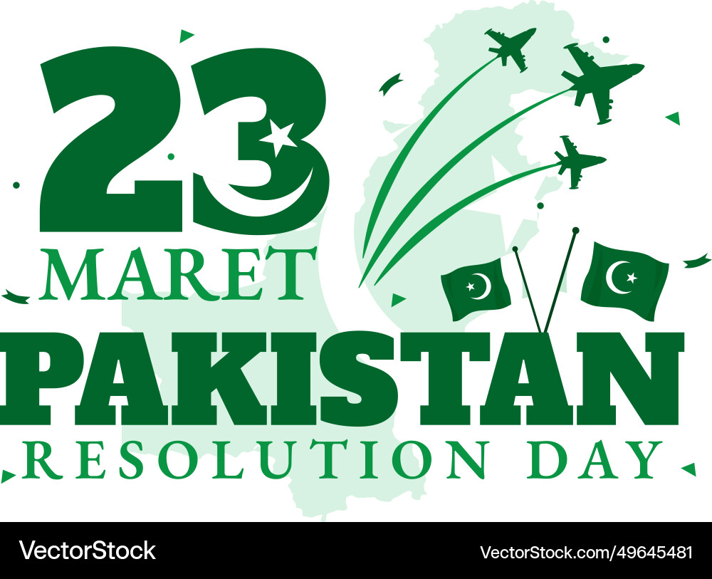 Happy pakistan resolution day on 23 march Vector Image