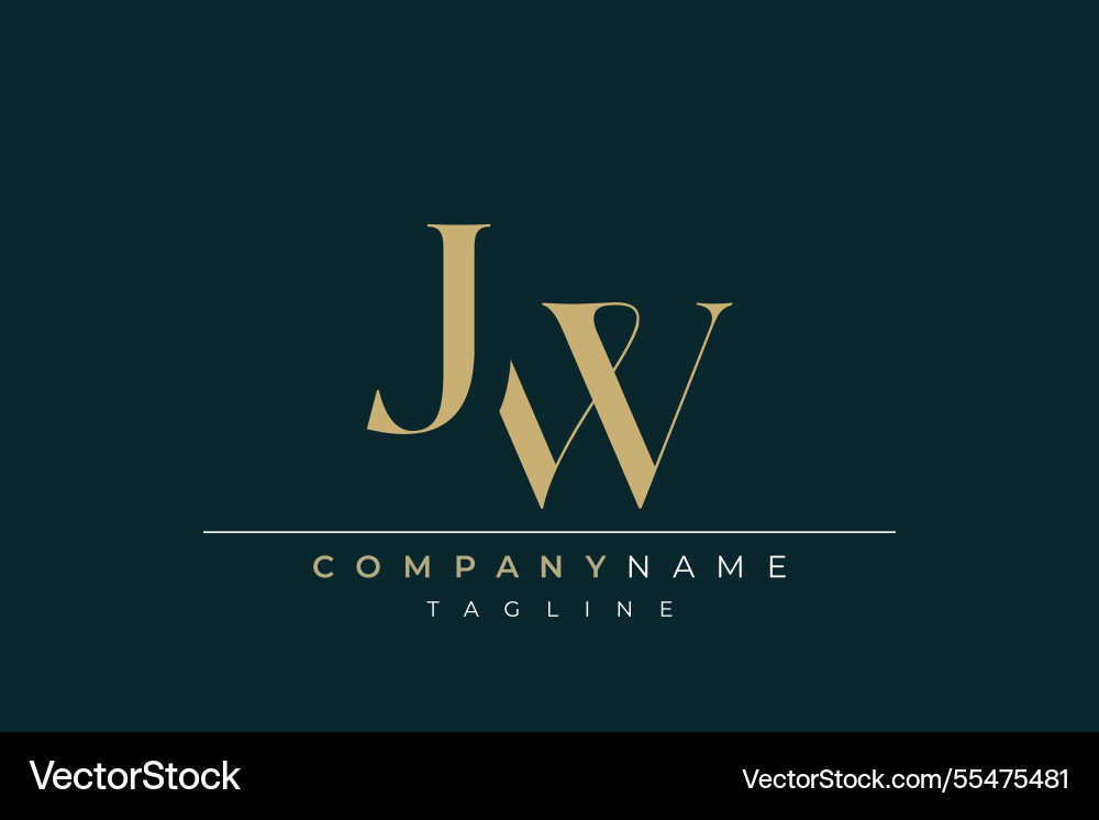 Jw abstract logo design Royalty Free Vector Image