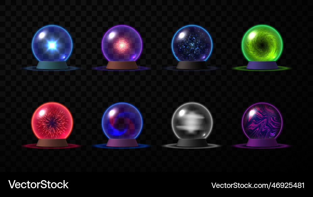 Magic ball illuminated mysterious orbs crystal Vector Image