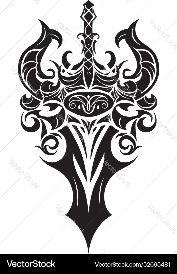 Mythic mayhem battle axe graphic symbol realms Vector Image