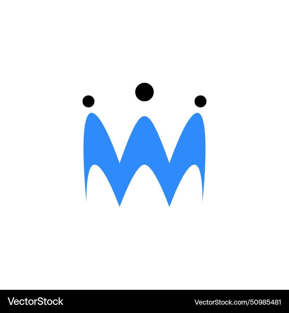 People teamwork crown shape logo icon Royalty Free Vector