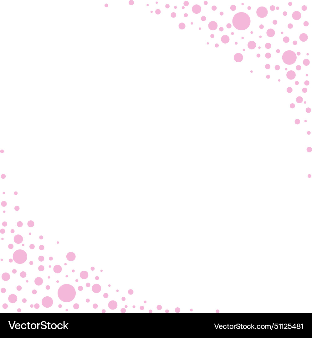 Pink dots abstract corner frame background Vector Image
