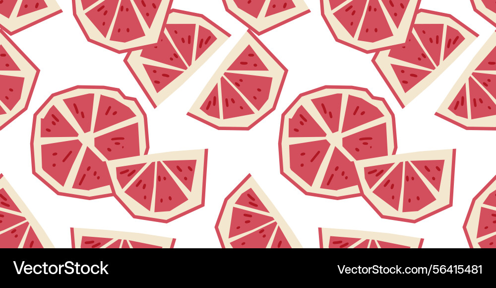 Seamless citrus grapefruit slice pattern Vector Image