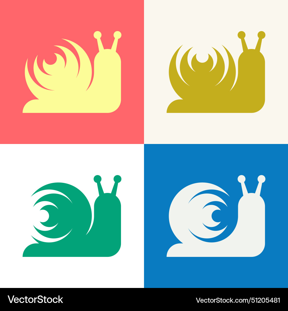 Set of snail logo Royalty Free Vector Image - VectorStock