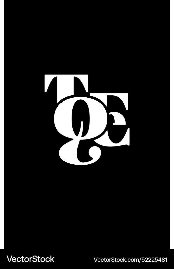 Tqe letter logo Royalty Free Vector Image - VectorStock