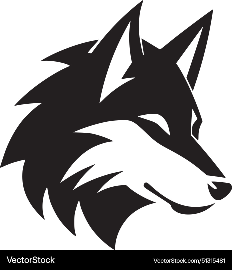 Wolf - black and white isolated icon Royalty Free Vector